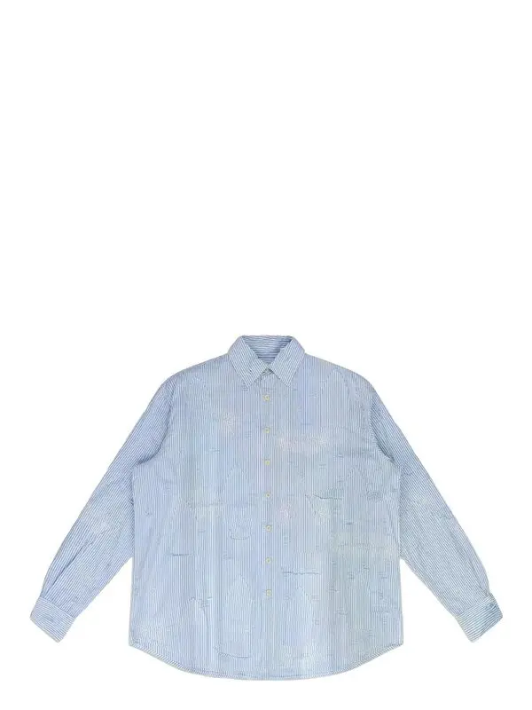 WHO DECIDES WAR BY EV BRAVADO Striped Shirt - Blue