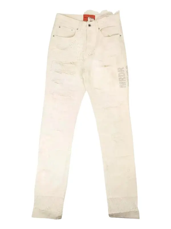 WHO DECIDES WAR BY EV BRAVADO Ripped Five-pocket Jeans - White