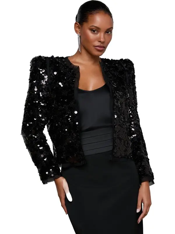 L'Agence Shai Paillette Jacket - Black