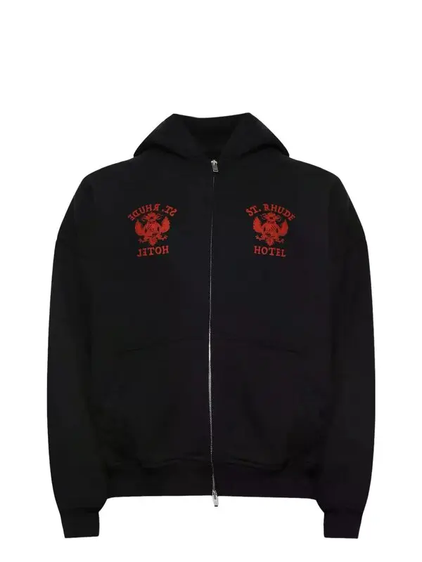 Rhude Zip-up Hoodie - Black