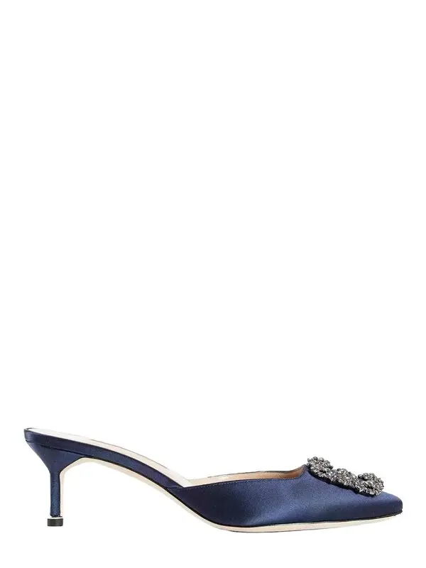 Manolo Blahnik Hangisi Mules - Blue