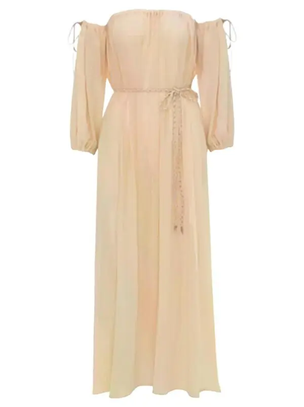 Caravana Kikab Off-shoulder Midi Dress - Neutrals