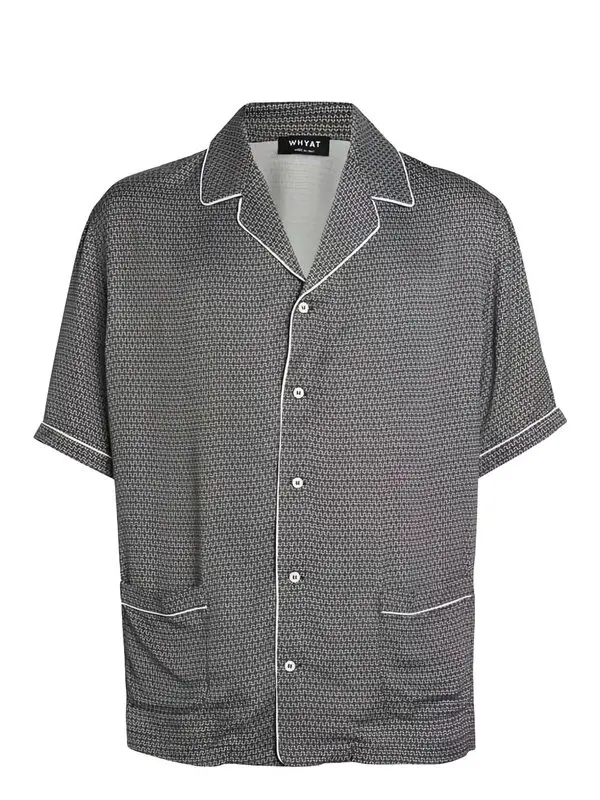 WHYAT Amalfi Pattern Piped Shirt - Grey