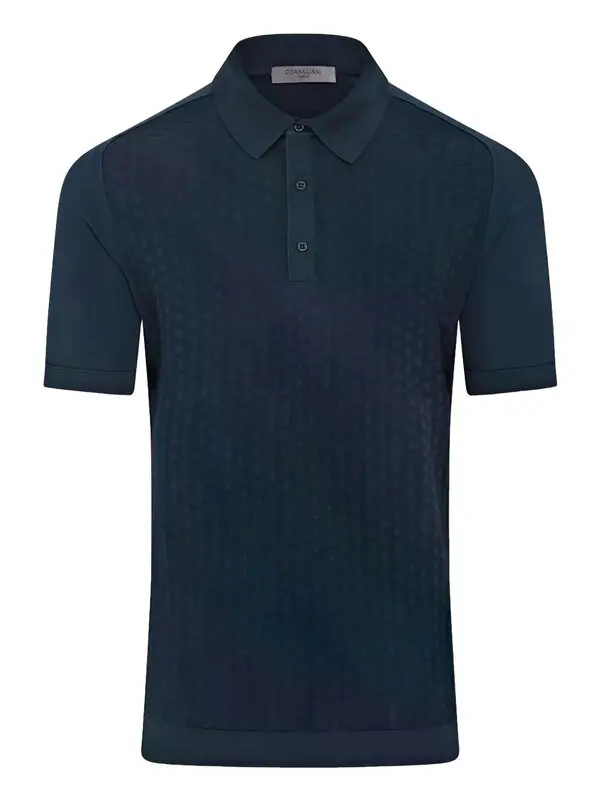 Corneliani Knitted Short-sleeve Polo Shirt - Blue