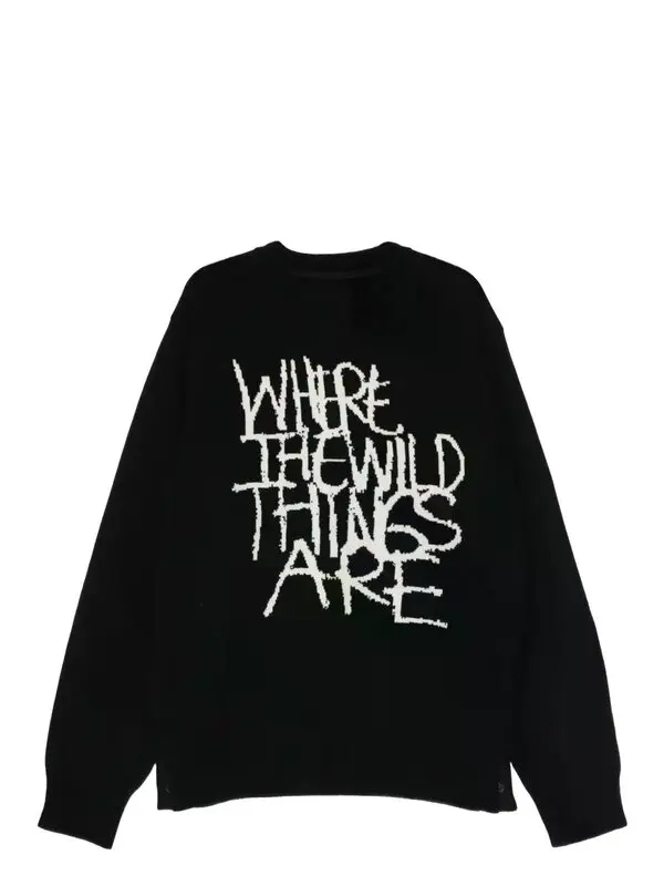 Sacai Text-print Sweater - Black