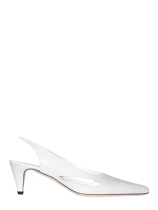 By Far Cut-out Slingback Loafers - White