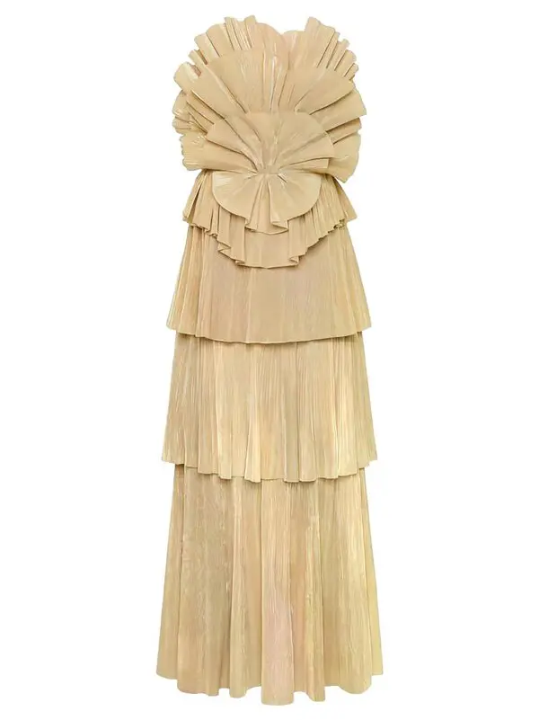 Aje Kyra Gown Dress - Gold