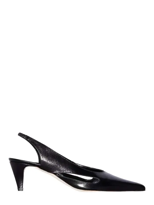 By Far 60mm Runa Slingback Heeled Pumps - Black