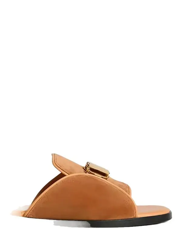 Agnona Suede Sandals - Brown