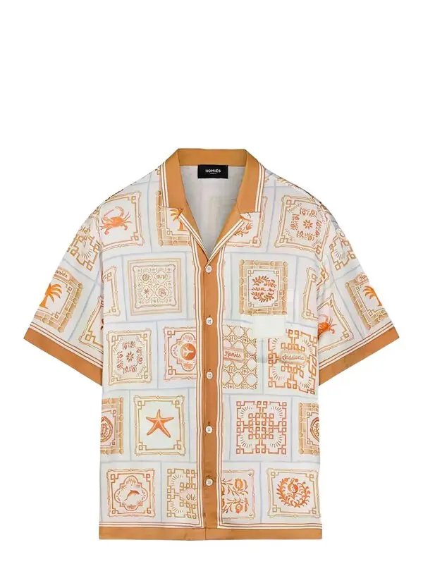 HOMIES MARBELLA Alhambra Patterned Short-sleeve Shirt - Neutrals