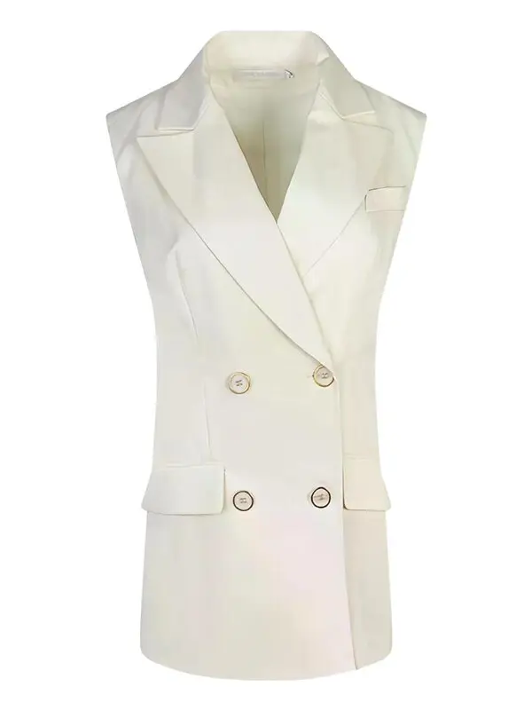Anne Fontaine Orfevre Double-breasted Gilet - White
