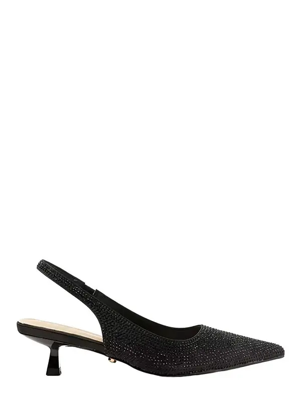 TWENTY FOURHAITCH Embellished Slingback Pumps - Black