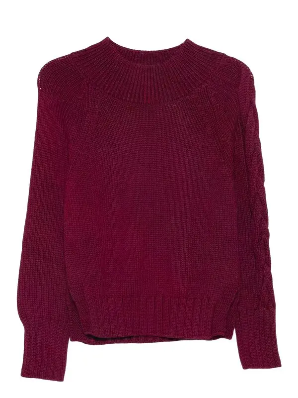 INTRECCI Cable-knit Crew-neck Sweater - Red