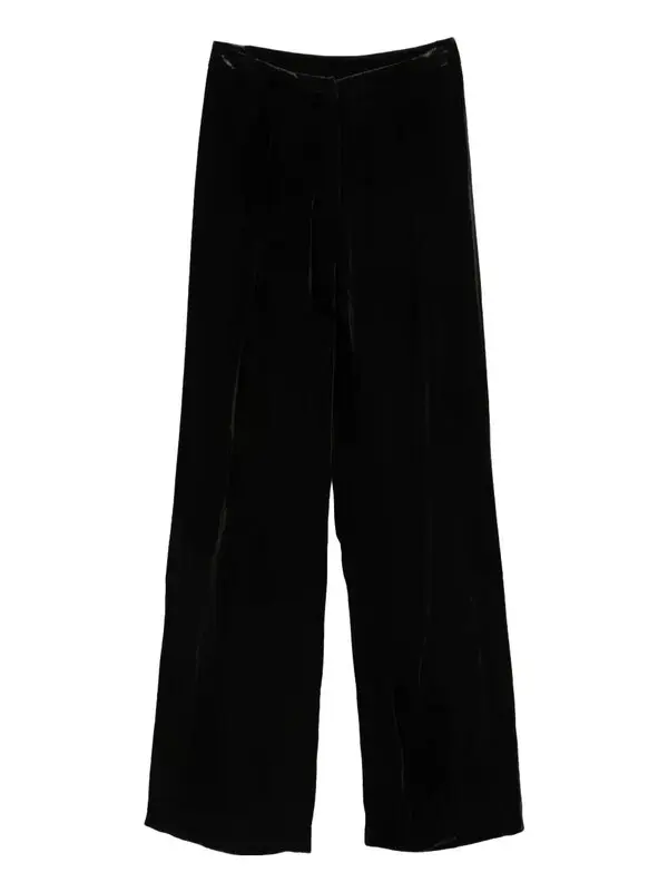 Raquel Diniz Wide-leg Velvet Trousers - Black