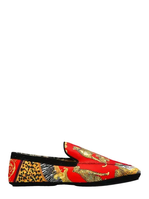 Versace Animal-print Home Loafers - Red