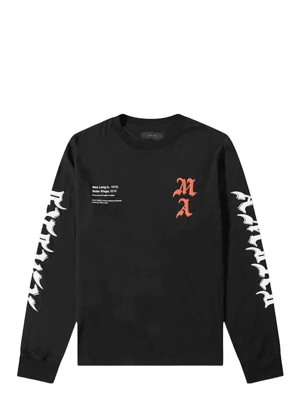Amiri X Wes Lang Solar Kings Long Sleeve Tee Shirt - Black