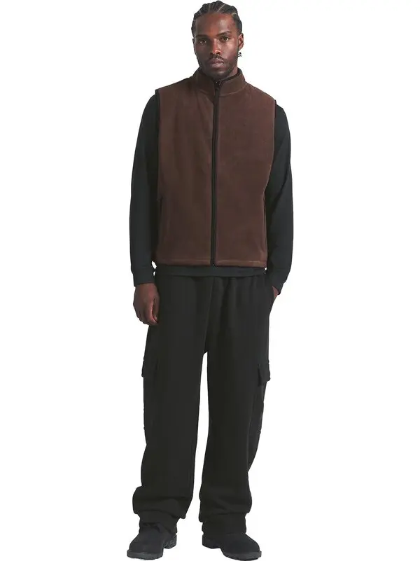 SKIMS Fleece Zip-up Vest - Espresso