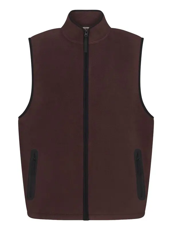 SKIMS Arctic Fleece Zip-up Vest - Espresso