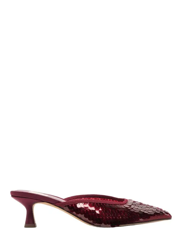 DOLCEVITA Cleo Sequin Mules - Cranberry Sequin