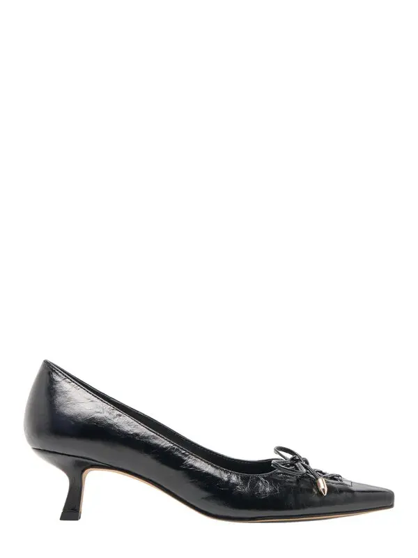 DOLCEVITA Claire Crinkle Patent Leather Laced-up Heels - Midnight Crinkle Patent Leather