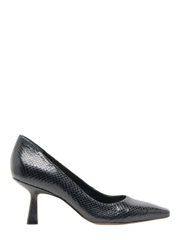 DOLCEVITA Briona Embossed Leather Heels - Onyx Embossed Leather