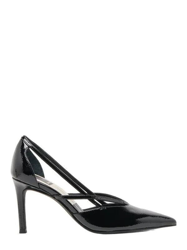 DOLCEVITA Kaine Criss-cross Stiletto Heels - Midnight Crinkle Patent Leather