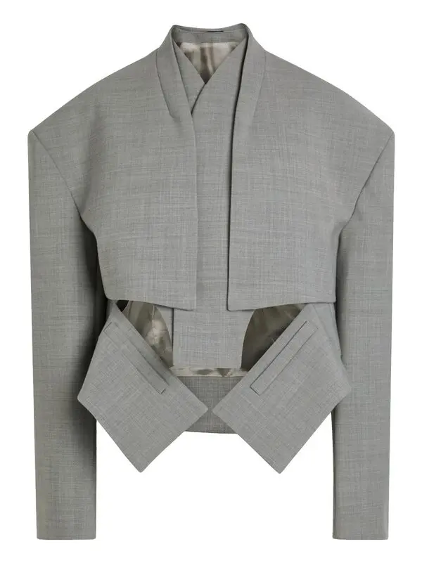 A.W.A.K.E. Mode Cut-out Woven Jacket - Grey