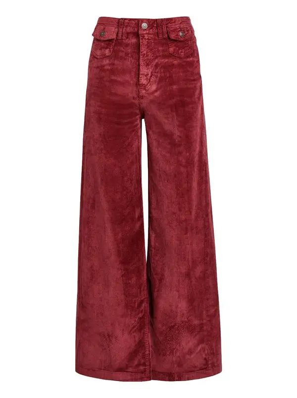 Free People Kellee Wide-leg Corduroy Trousers - Red