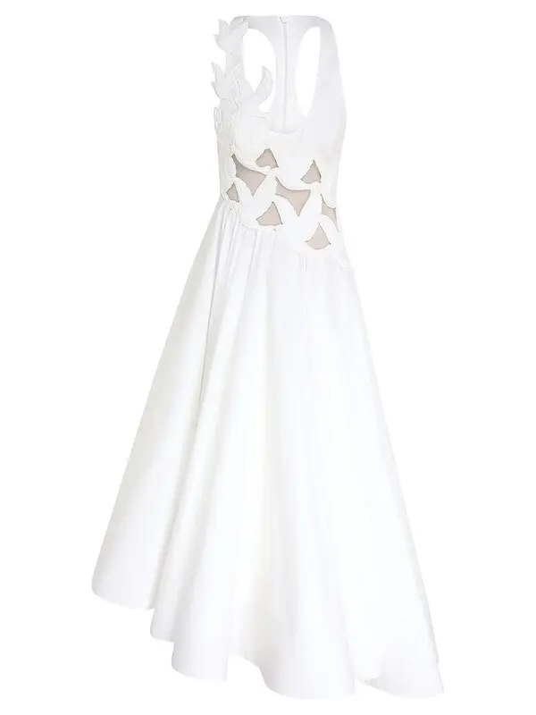 Zimmermann Luna Appliquéd Cotton Midi Dress - Ivory