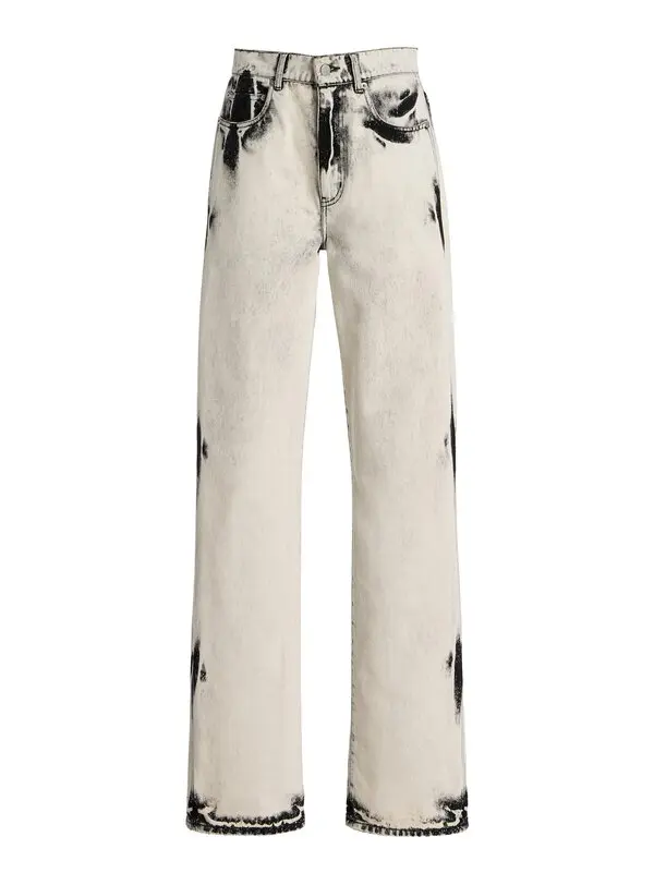 Proenza Schouler Ryman Printed Straight-leg Jeans - Black,white