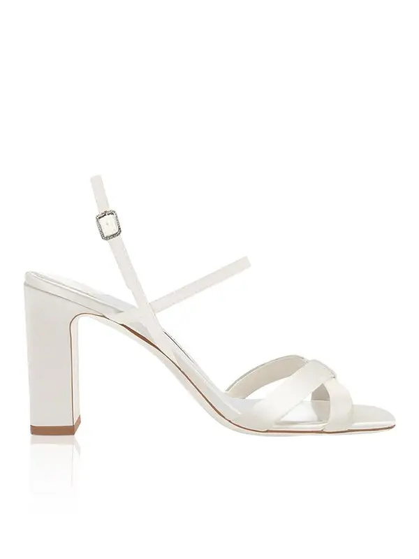 JIMMY CHOO Elsy/bh 85 Satin Sandal - White