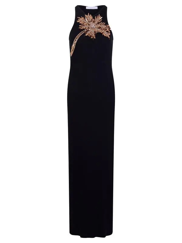 Rabanne Embellished Stretch-cotton Maxi Dress - Black