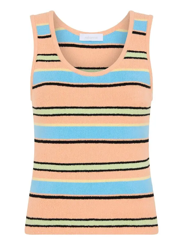 Rabanne Ribbed Cotton-blend Tank - Stripe