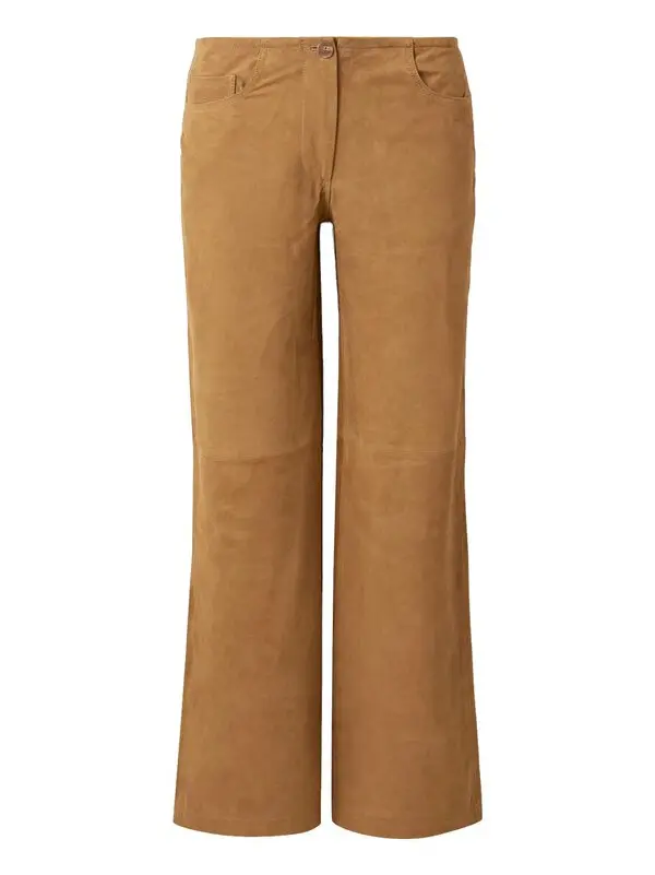 LA LIGNE Jenny Suede Wide-leg Pants - Brown