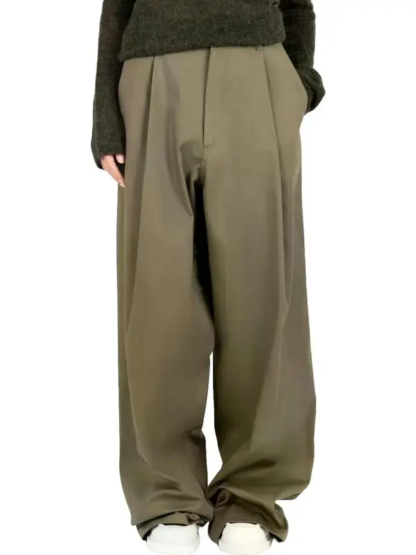 SOCIETE ANONYME St Andrew Pleat-detail Trousers - Green