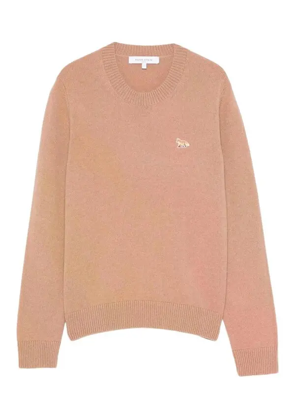 Maison Kitsuné Fox-embroidered Crew-neck Sweater - Brown