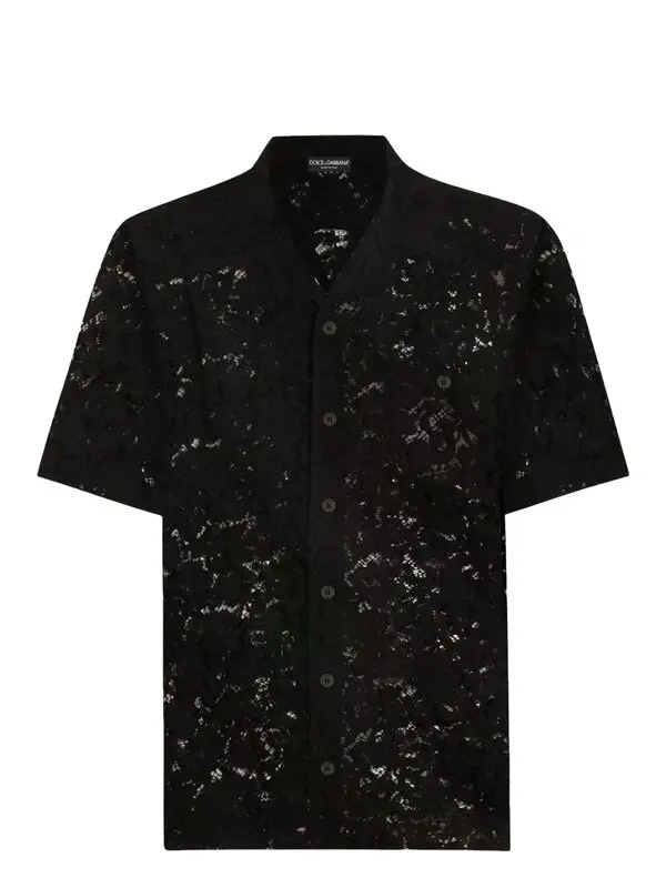 Dolce & Gabbana Lace-floral Shirt - Black