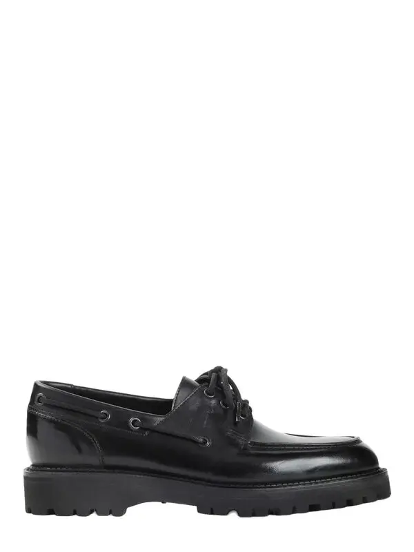 John Lobb Tide Lace-up Leather Boat Shoes - Black