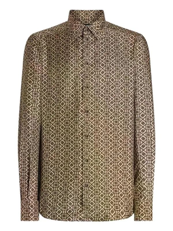 Dolce & Gabbana Geometric-pattern Shirt - Brown