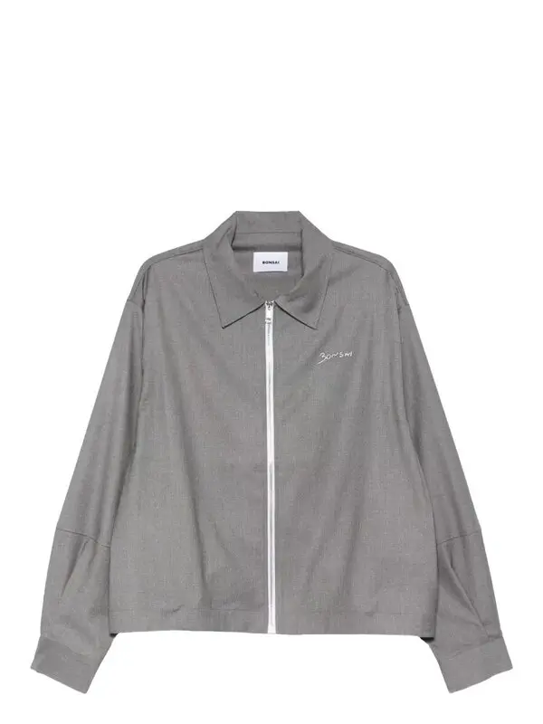 BONSAI Logo-embroidered Zip-up Jacket - Grey