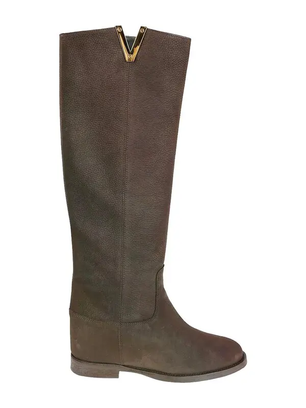 VIA ROMA 15 Suede Knee-high Boots - Brown