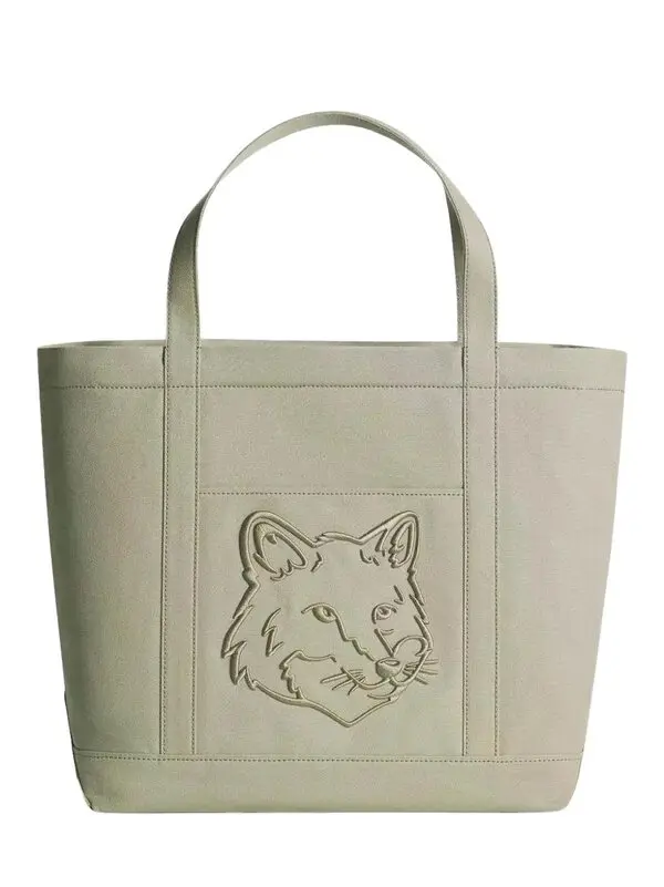 Maison Kitsuné Large Fox Head Tote Bag - Neutrals
