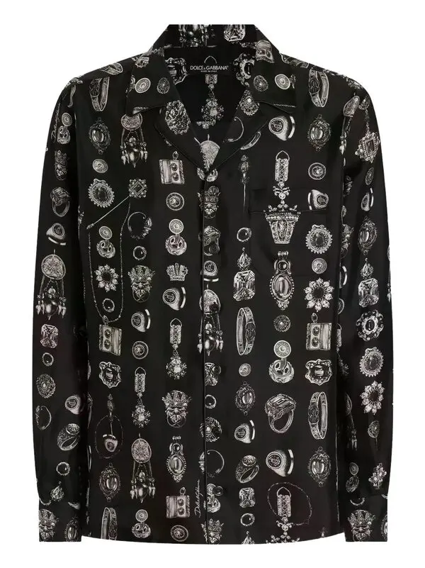 Dolce & Gabbana Medallion Print Shirt - Black