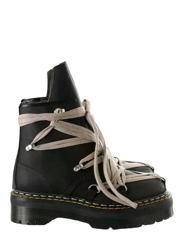 DR. MARTENS X RICK OWENS 1460 Quad Sole Megalace Combat Boots - Black