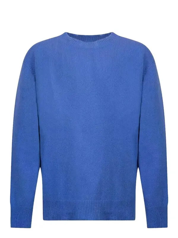 AMARANTO Ribbed Knit Crew-neck Sweater - Blue