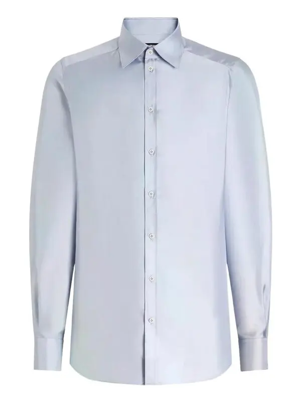 Dolce & Gabbana Silk Long-sleeve Shirt - Blue