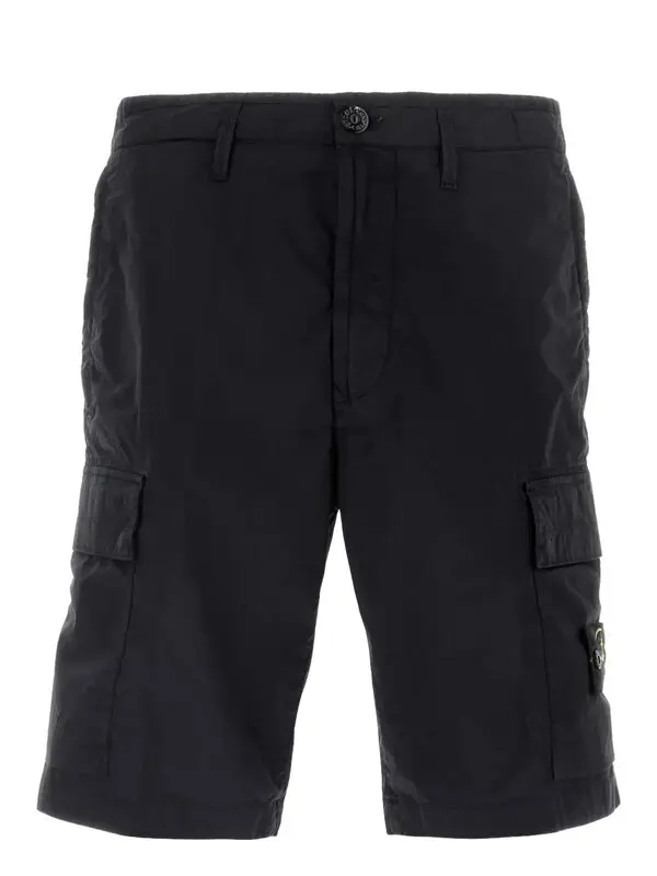 Stone Island Stretch-cotton Bermuda Shorts - Black