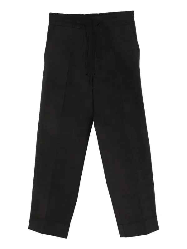 P.a.r.o.s.h Drawstring-waist Turn-up Trousers - Black