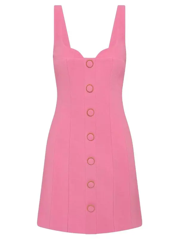 Rebecca Vallance Muriel Buttoned Mini Dress - Pink