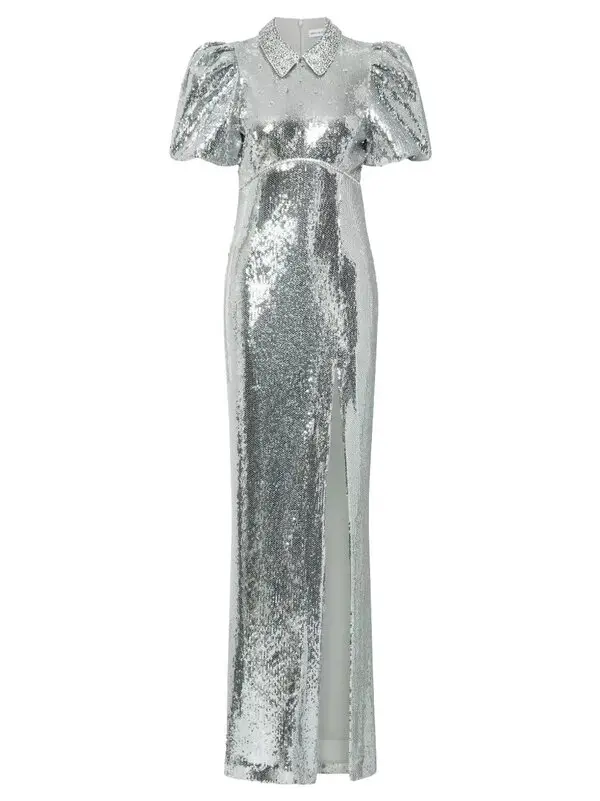 Rebecca Vallance Olympia Embellished Maxi Dress - Silver
